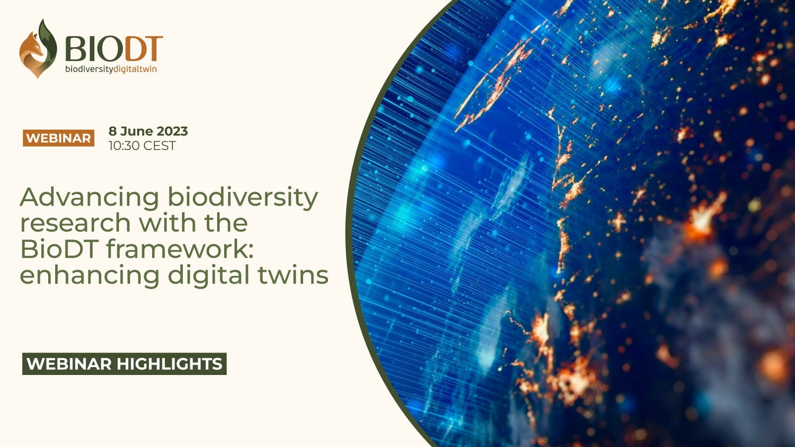 Advancing biodiversity research with the BioDT framework: enhancing digital twins - webinar ...